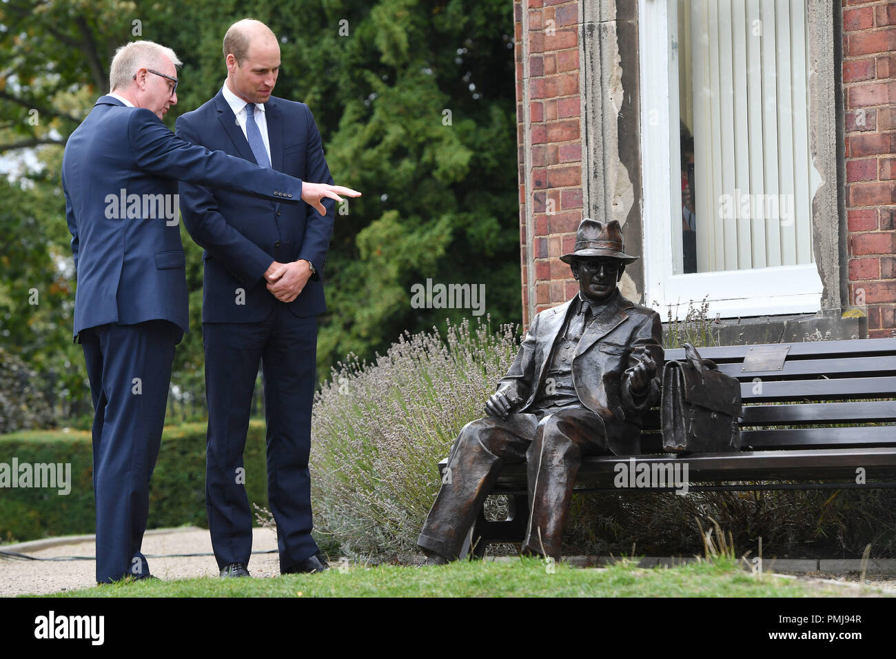 The Duke of Cambridge (right) with Ian Austin MP as he unveils a new ...