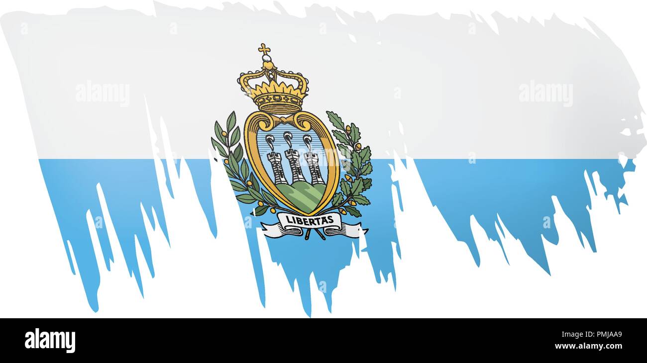 San Marino flag, vector illustration on a white background Stock Vector ...