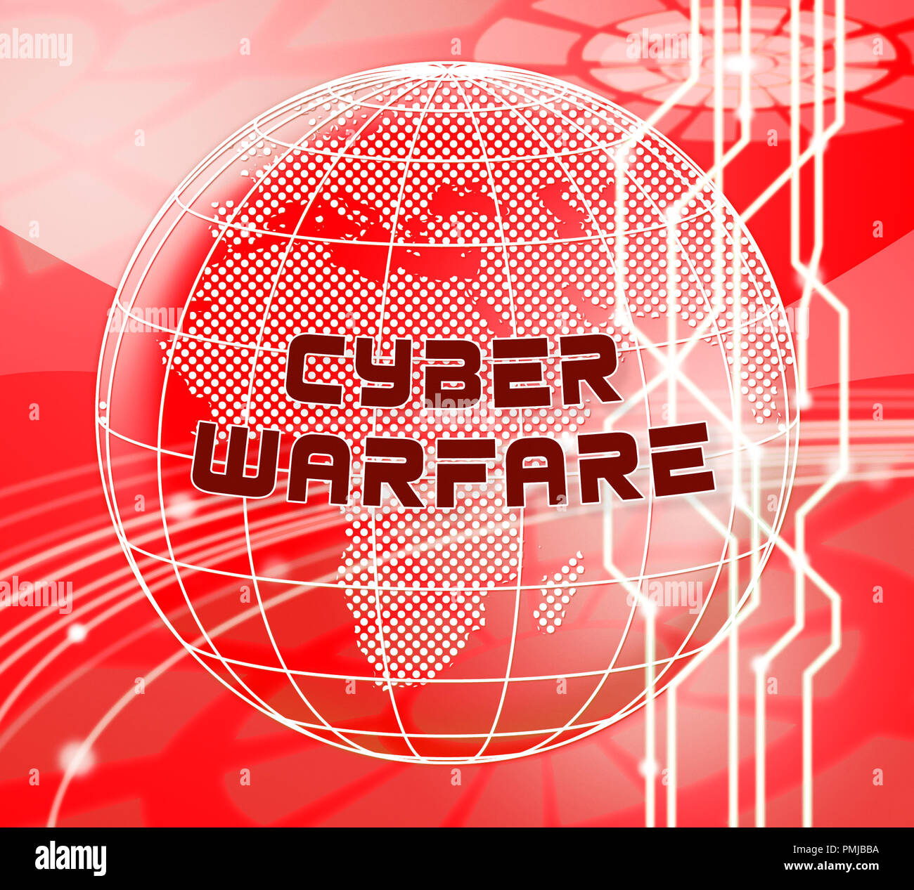 Cyber Warfare Hacking Attack Threat 3d Illustration Shows Government ...