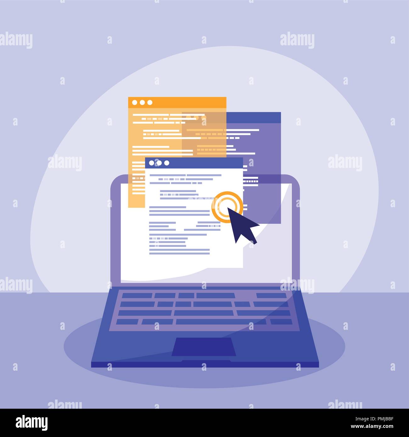 laptop computer with webpage templates vector illustration design Stock ...