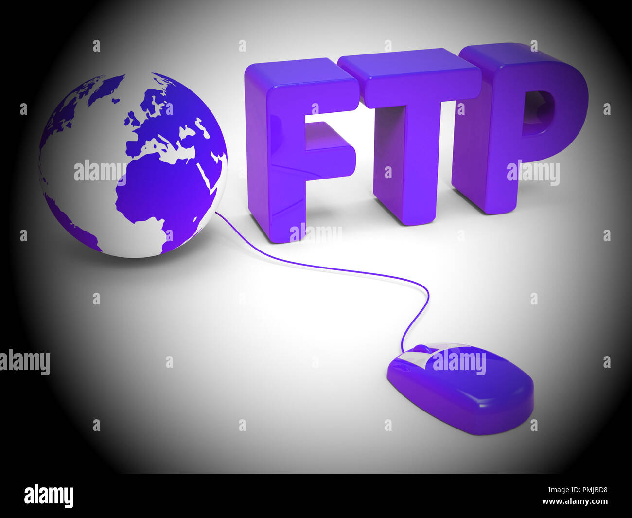 Ftp File Transfer Transferring Data 3d Rendering Shows System Upload ...