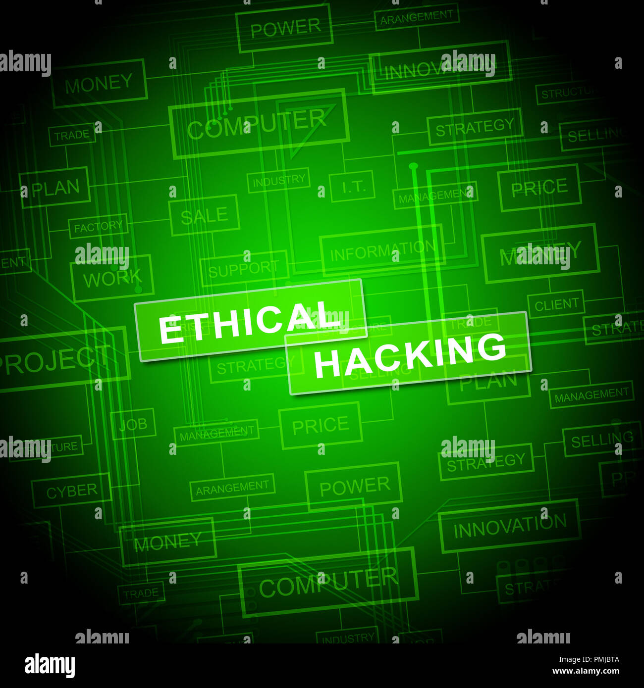Ethical Hacking Data Breach Tracking 2d Illustration Shows Corporate ...