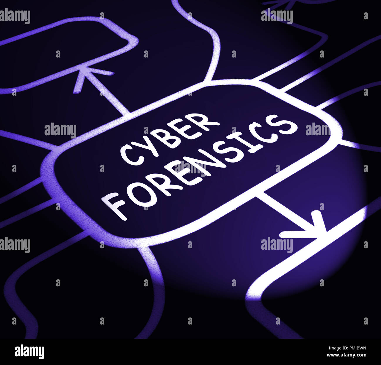 Cyber Forensics Computer Crime Analysis 3d Illustration Shows Internet ...