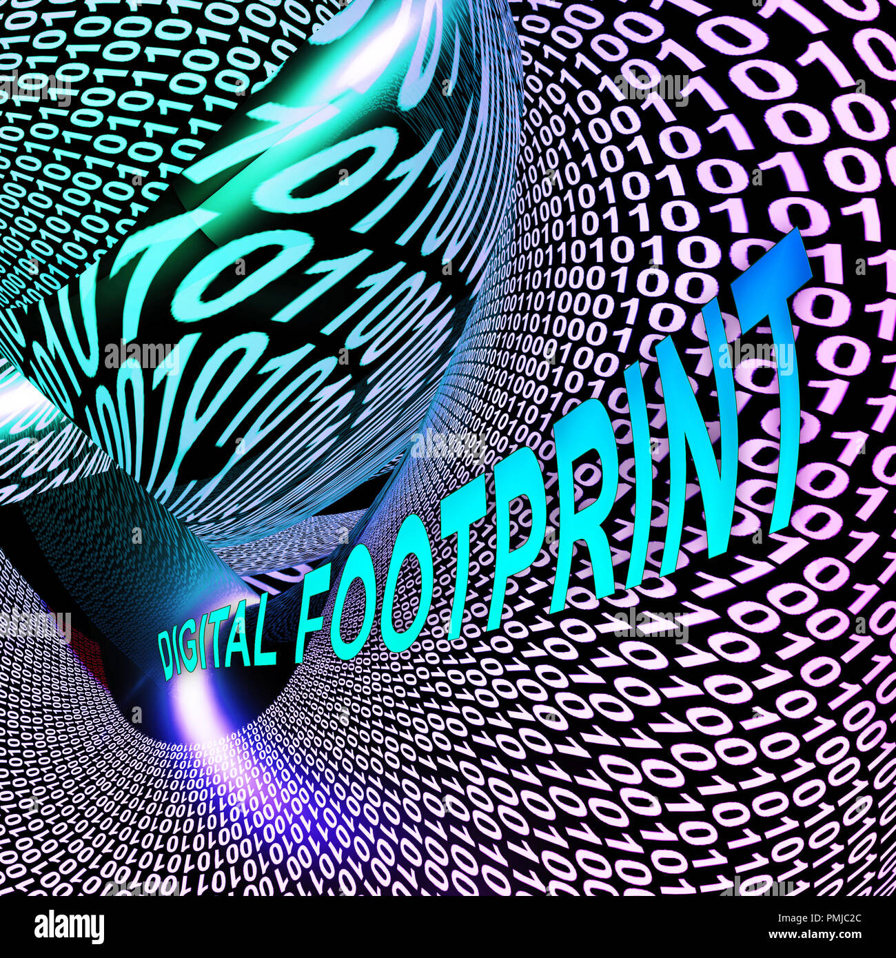 Digital Footprint Website Cyber Track 3d Rendering Shows Evidence Of ...