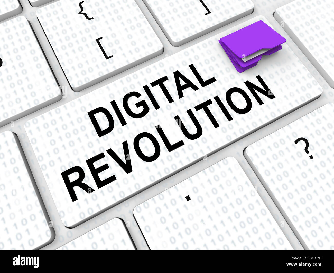 Digital Revolution Concept Futuristic Industry 3d Rendering Shows ...