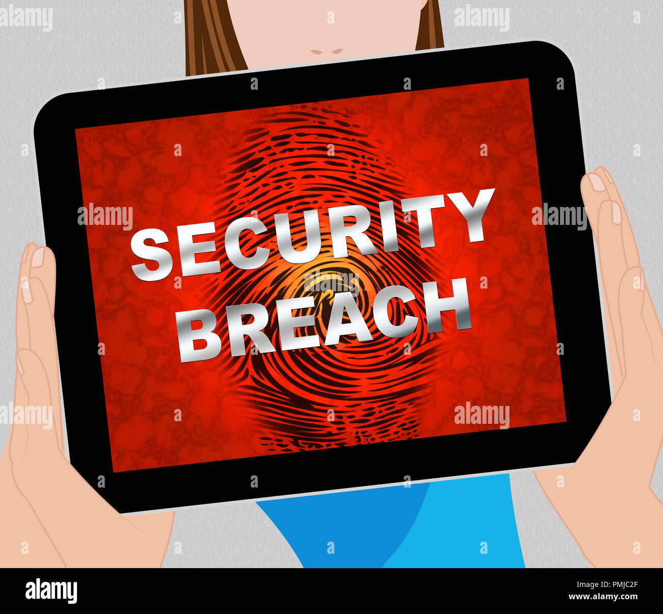 Cyber Security Breach System Hack 3d Illustration Shows Internet ...