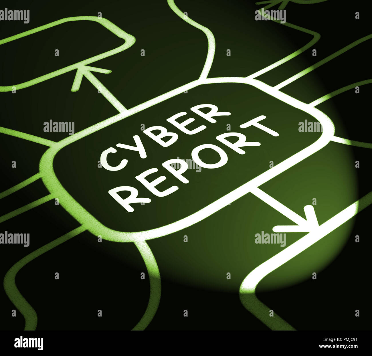 Cyber Report Digital Analytics Results 3d Illustration Shows Cloud ...