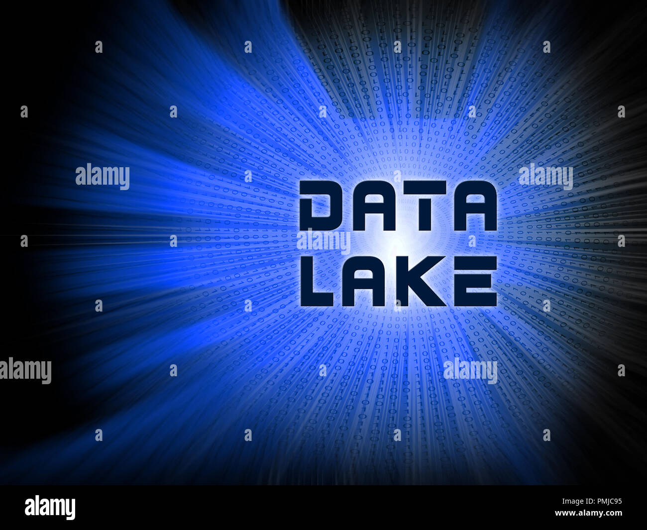 Data Lake Digital Datacenter Cloud 2d Illustration Shows Mainframe ...