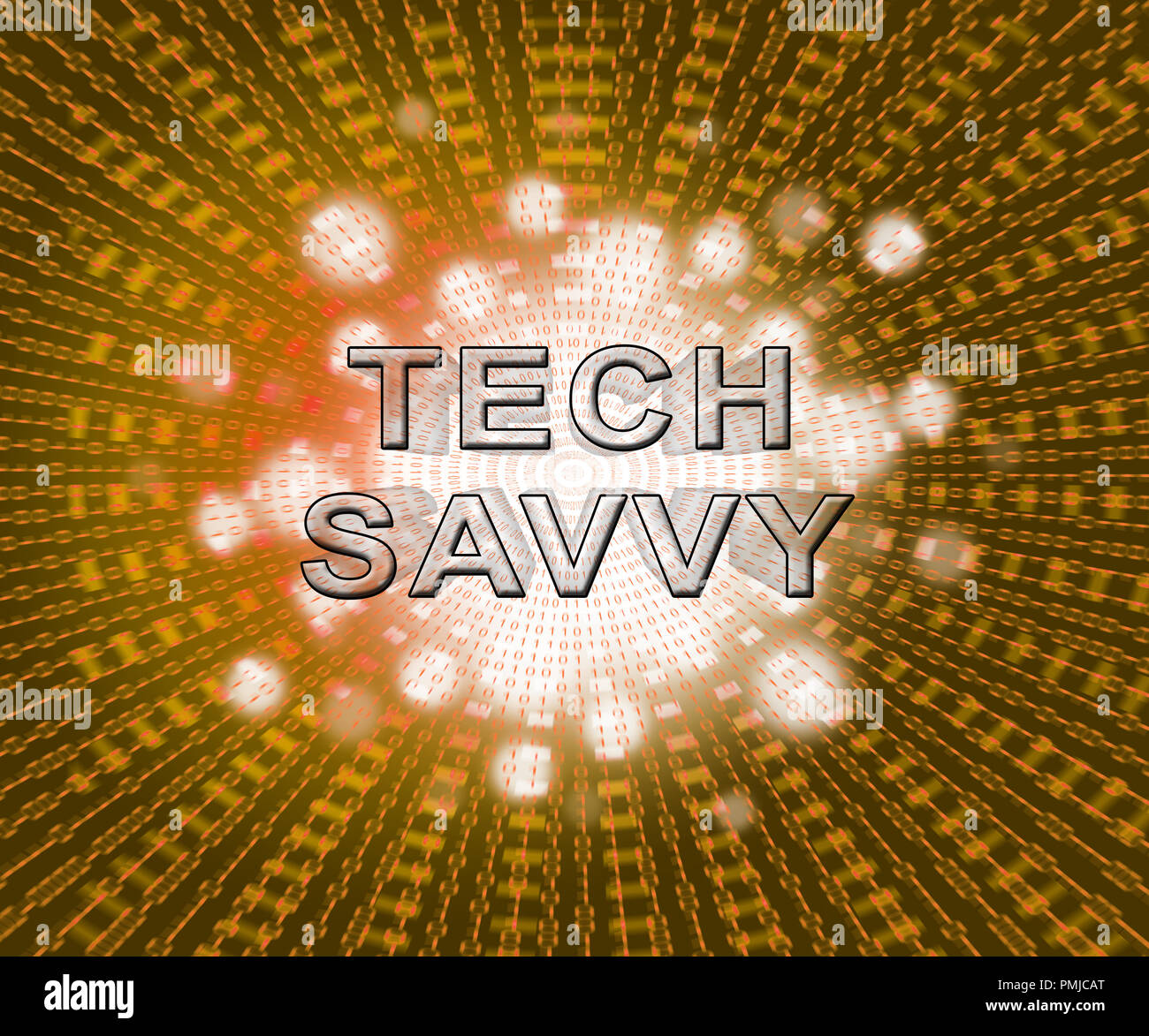 Tech Savvy Digital Computer Expert 2d Illustration Means Hitech Smart ...