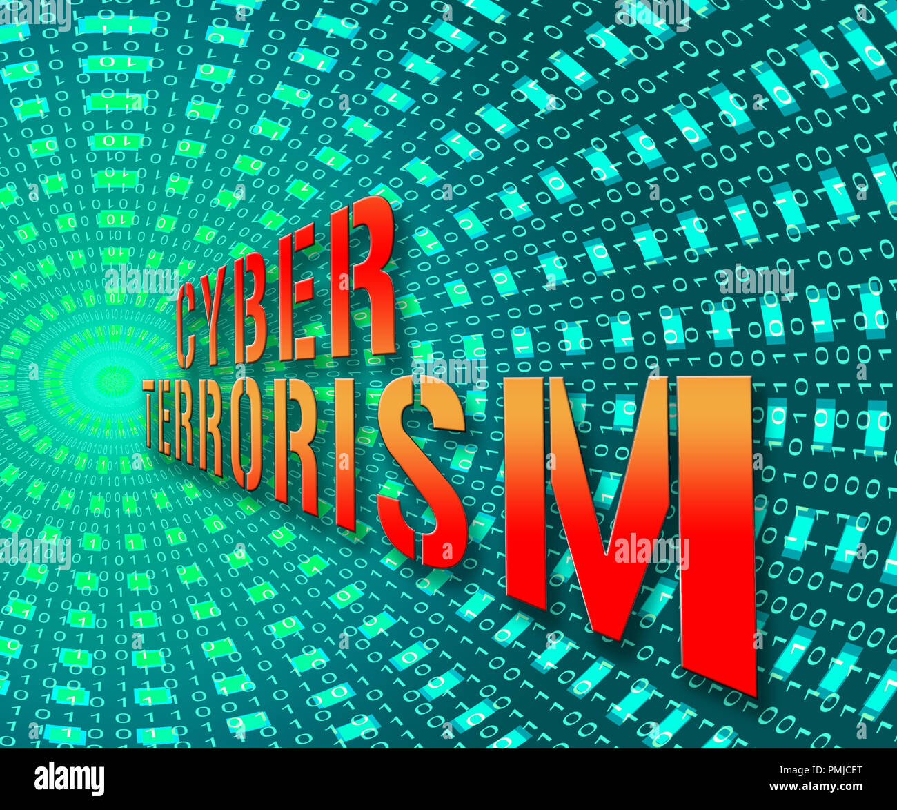 Cyber Terrorism Online Terrorist Crime 3d Illustration Shows Criminal ...
