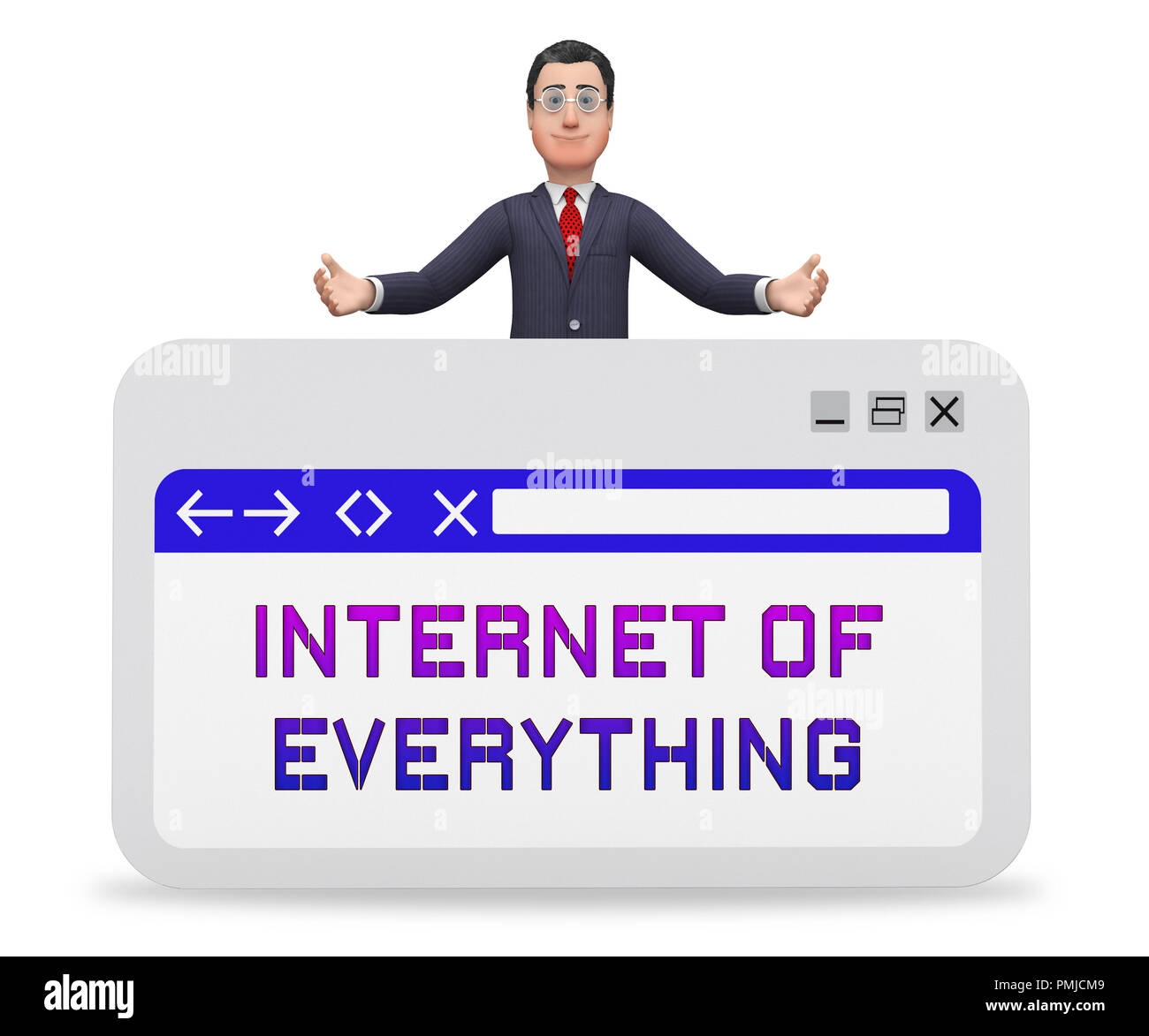 Internet Of Everything Smart System 3d Rendering Shows Connected ...