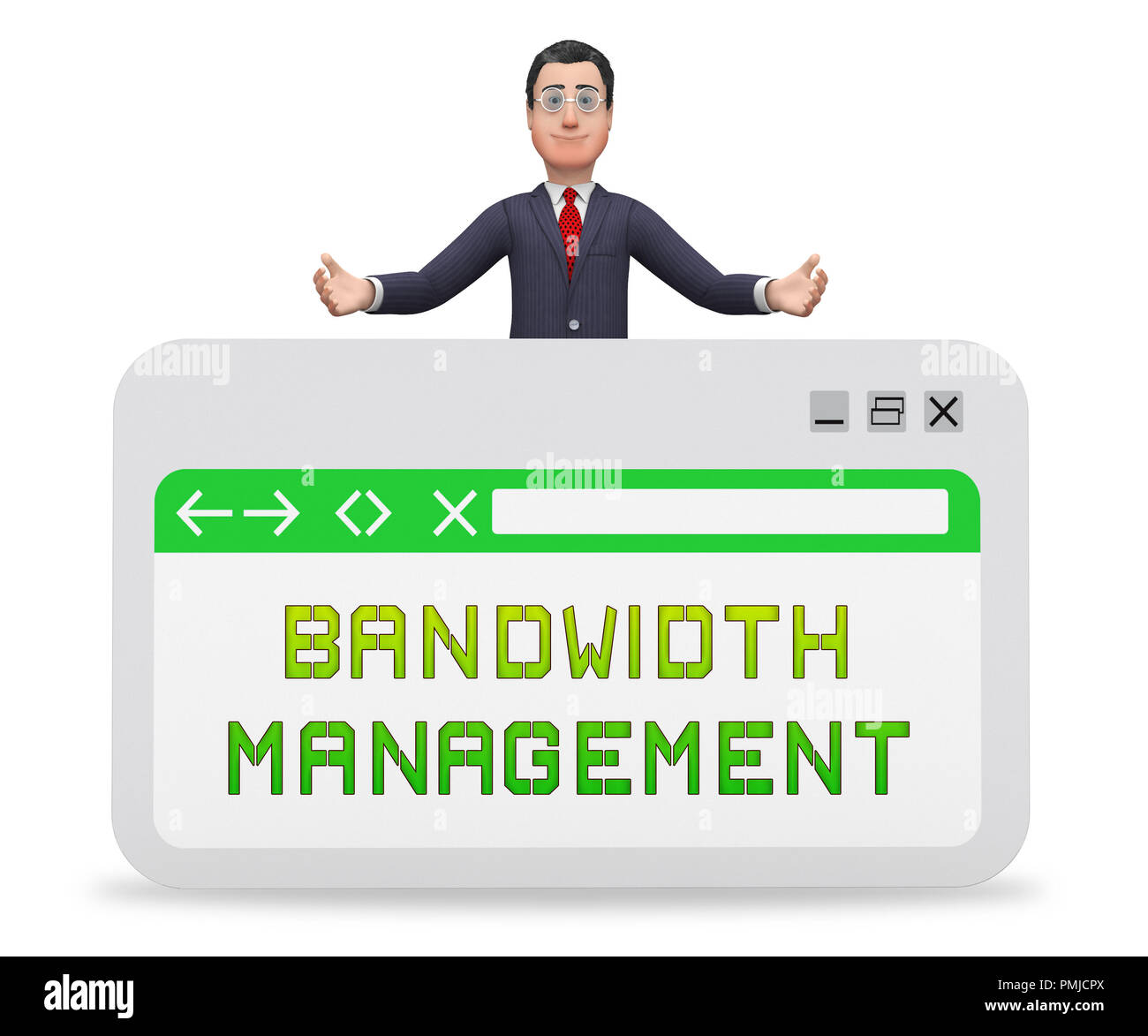 Bandwidth Management Or Communication Performance 3d Rendering Shows
