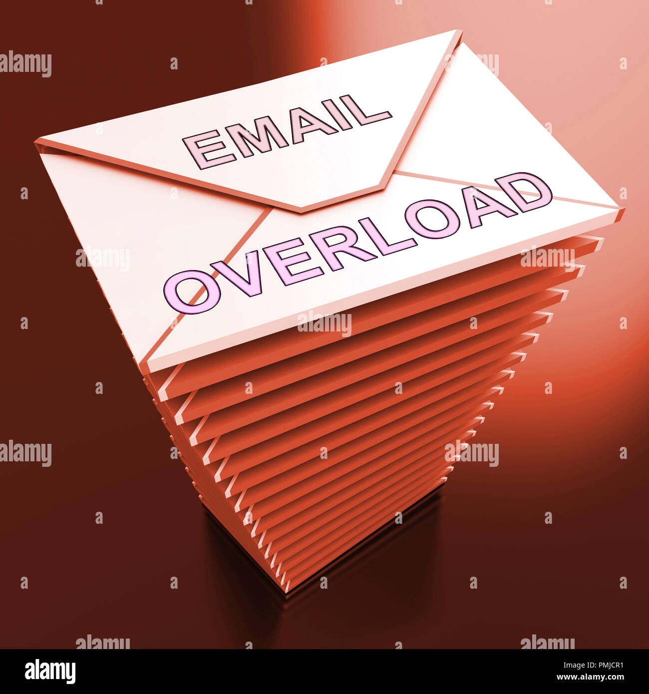 Email Overload Spam Communication Stress 3d Rendering Shows Overwhelmed ...