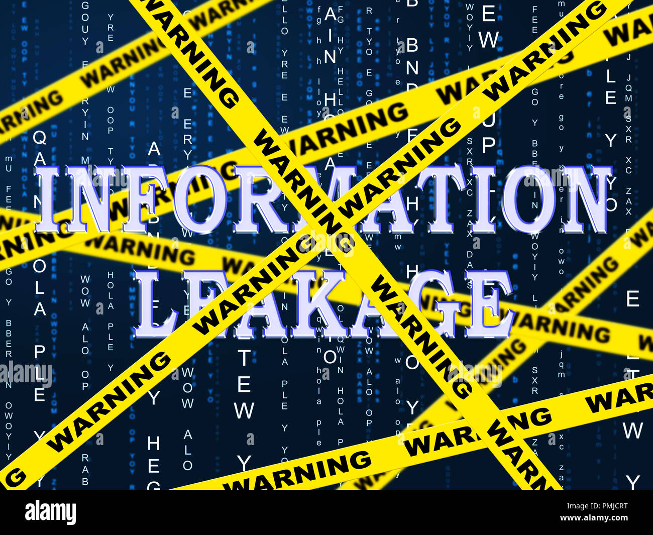 Information Leakage Unprotected Digital Flow 3d Illustration Shows Loss ...