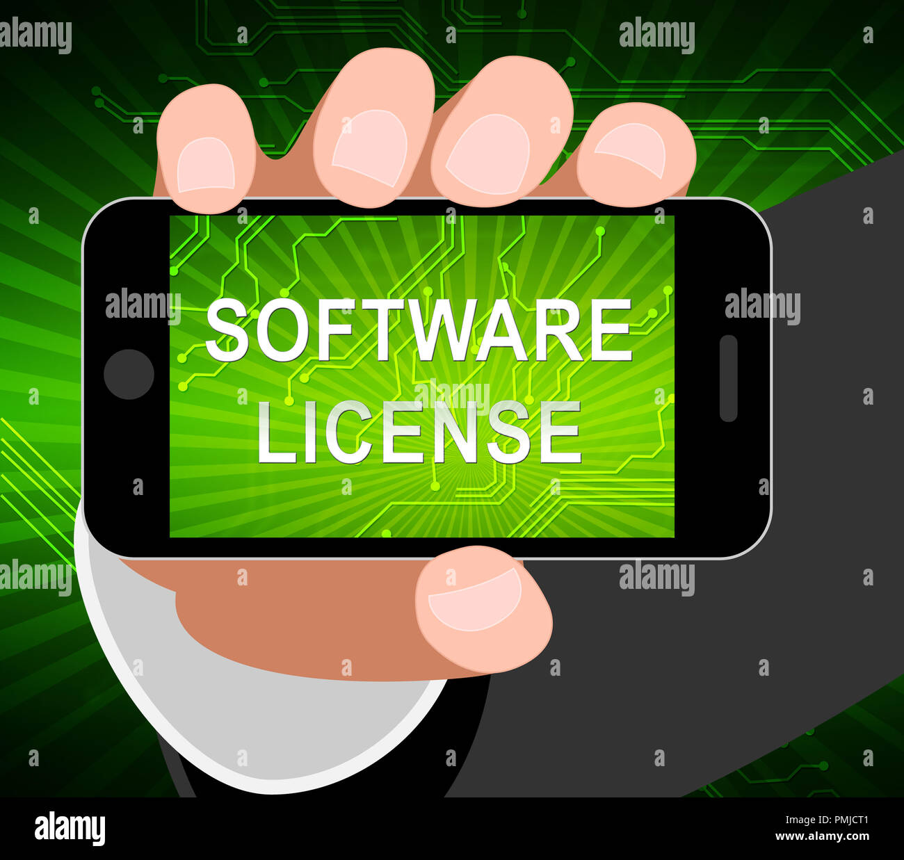 Software License Certified Application Code 2d Illustration Means ...