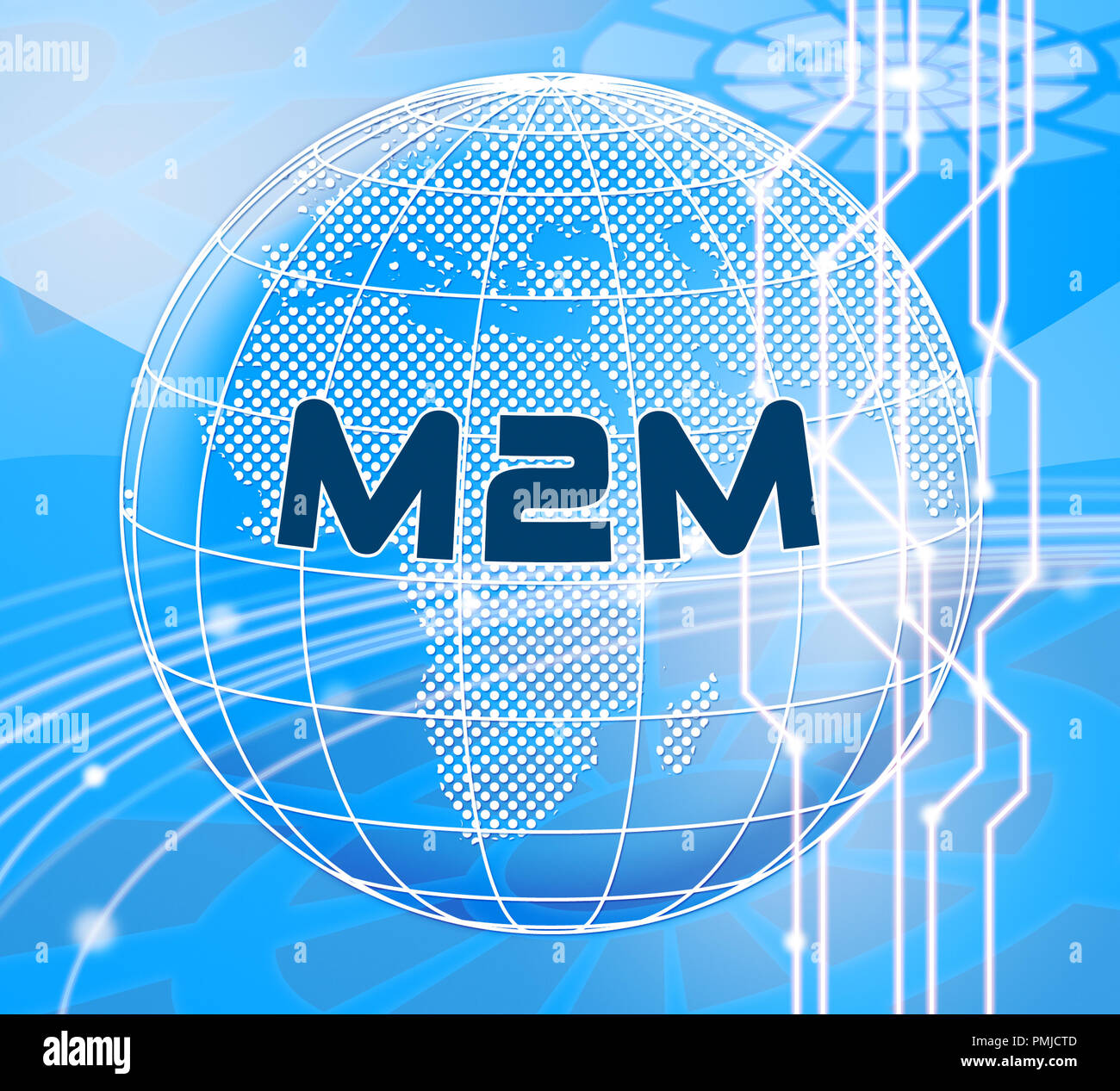 M2M Machine Connectivity And Cooperation 3d Illustration Shows ...