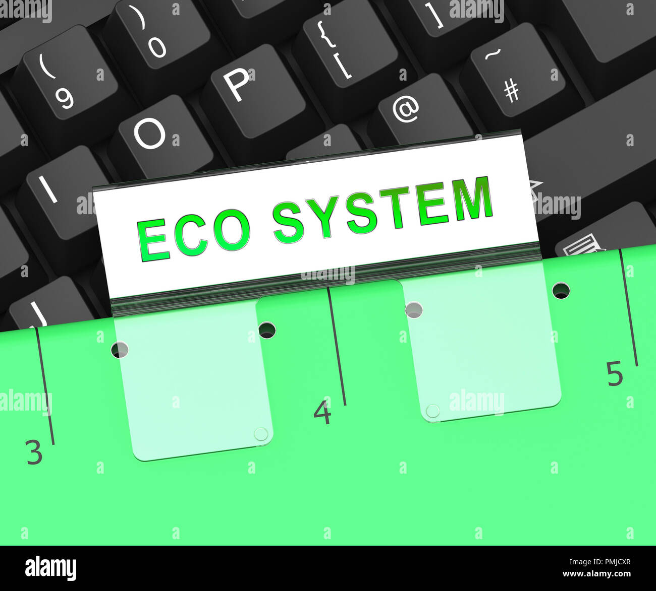 Digital Eco System Data Interaction 3d Rendering Shows Internet ...