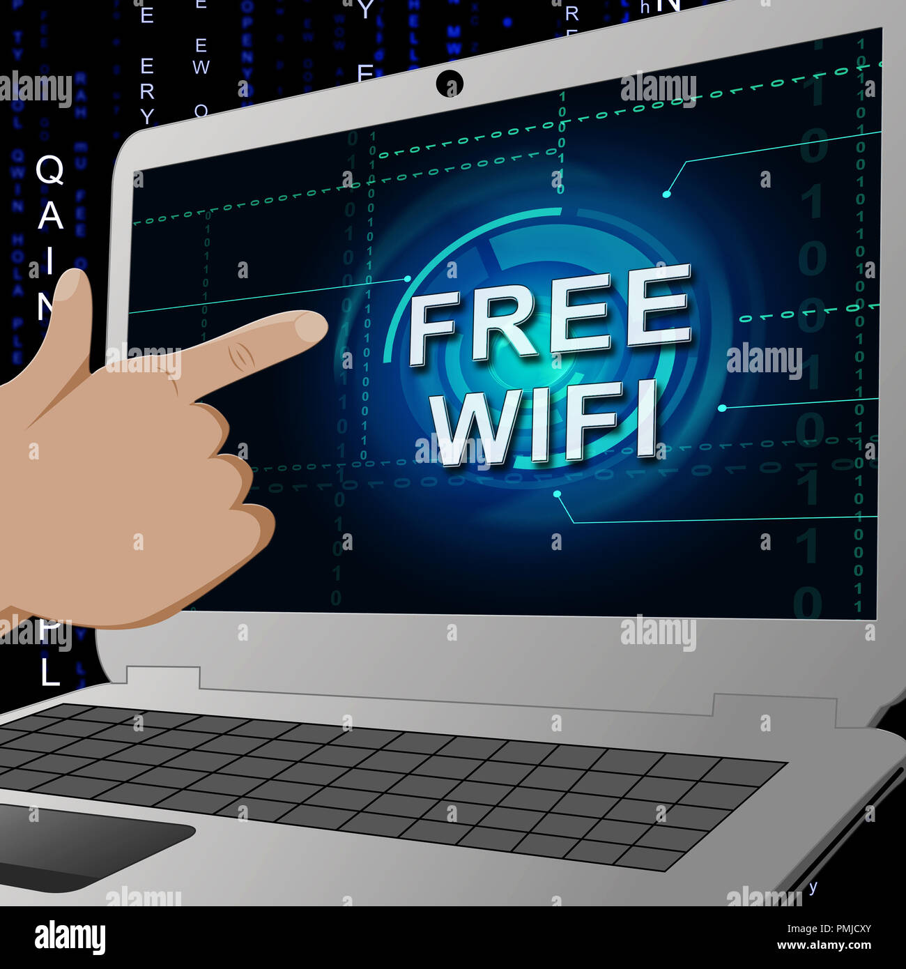 Free Wifi Anywhere Wireless Coverage 3d Illustration Shows Wireless ...