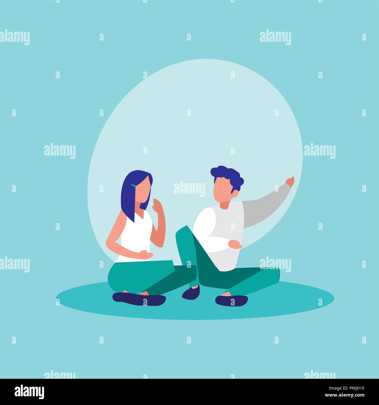 couple resting avatar character vector illustration design Stock Vector ...