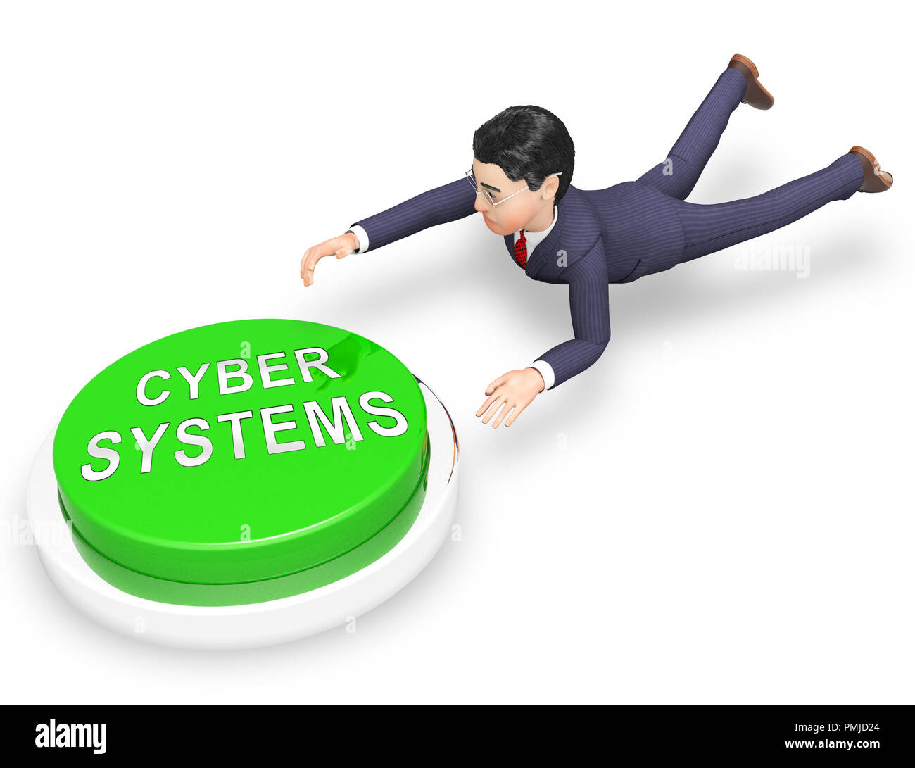 Cyber Physical Systems Bot Interaction 3d Illustration Shows Future ...