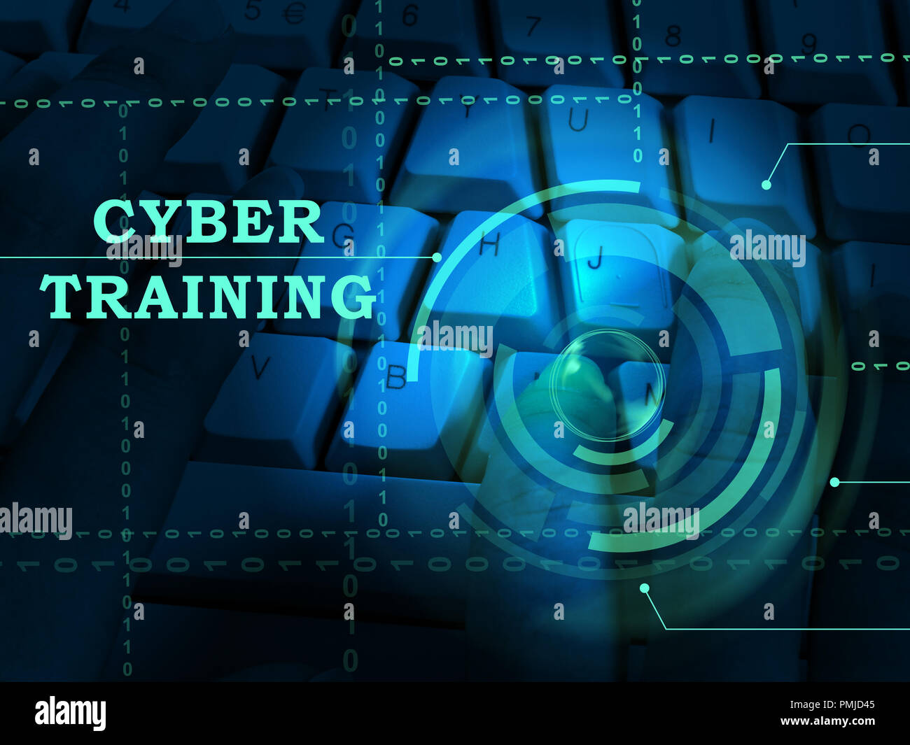 Cyber Training Virtual Web Class 3d Illustration Shows Online Learning ...