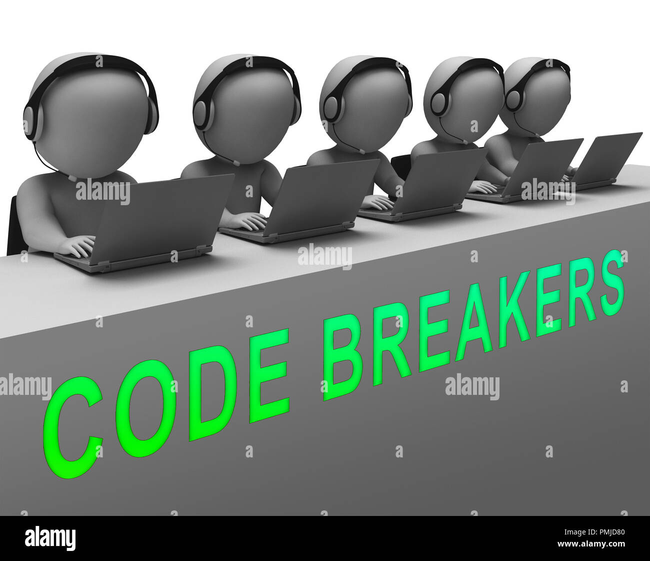 Code Breaker Decoded Data Hack 3d Rendering Shows Encryption Breaking ...