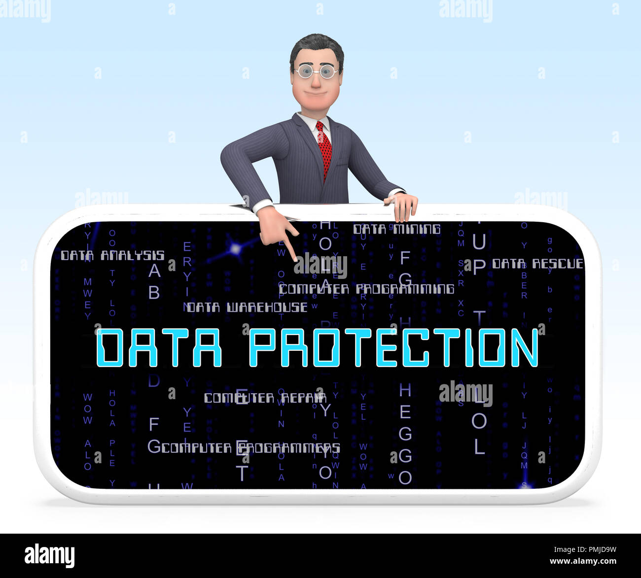 Data Protection Bill Internet Privacy 3d Rendering Shows Safeguard ...