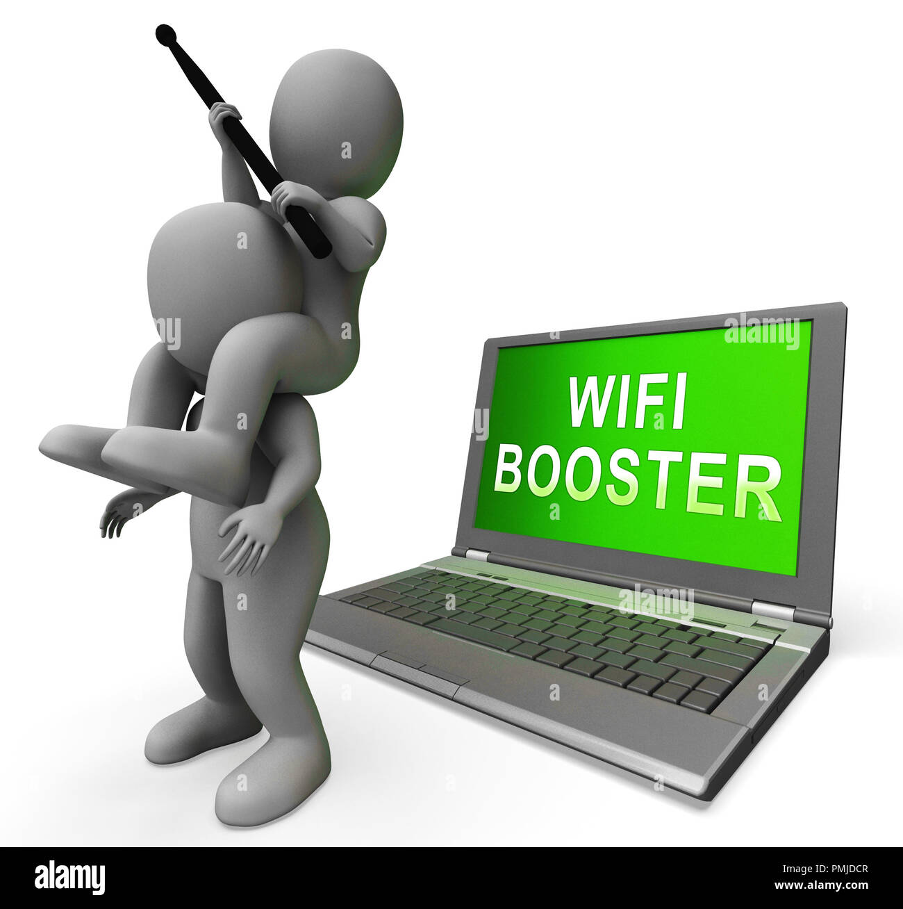 Wifi Booster Wireless Extension Repeater 3d Rendering Means Hot Spot ...