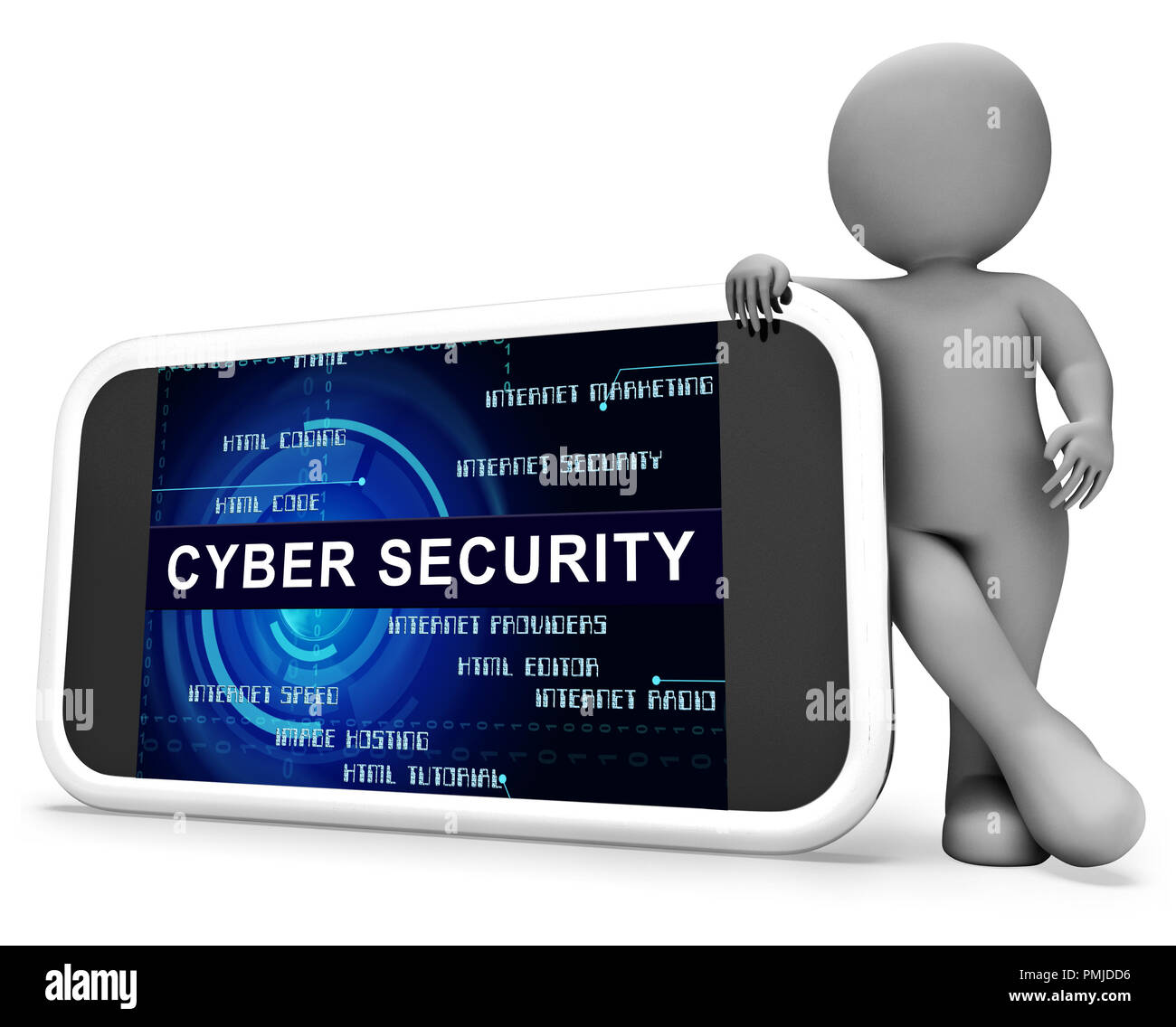 Cybersecurity Business Cyber Security Manager 3d Rendering Shows ...