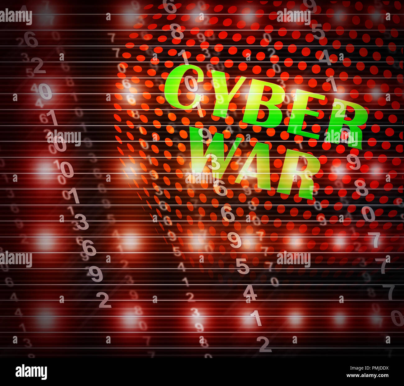Cyberwar Virtual Warfare Hacking Invasion 2d Illustration Shows ...