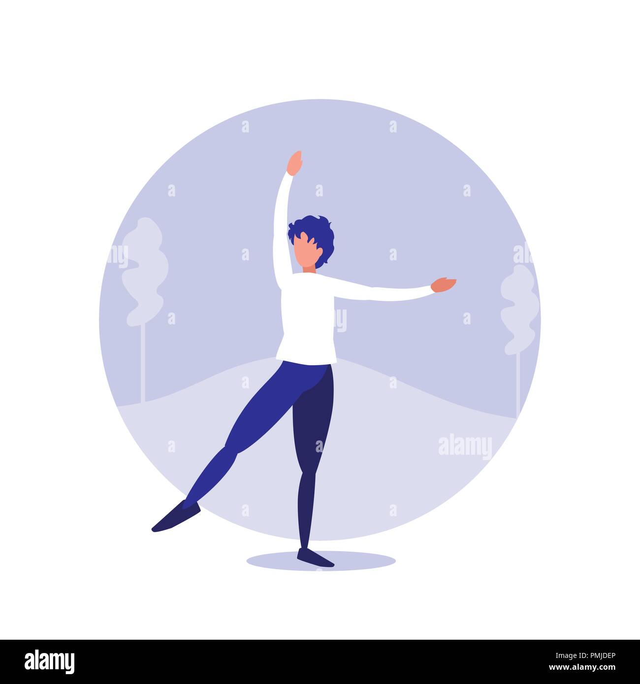 Man Cartoon Stretching Design High Resolution Stock Photography and ...
