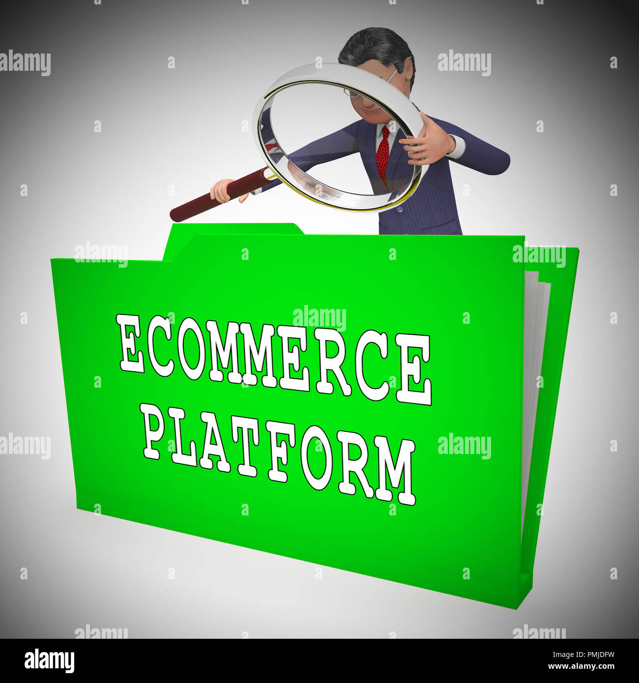 Ecommerce Platform Virtual Marketplace Portal 3d Rendering Shows Using ...