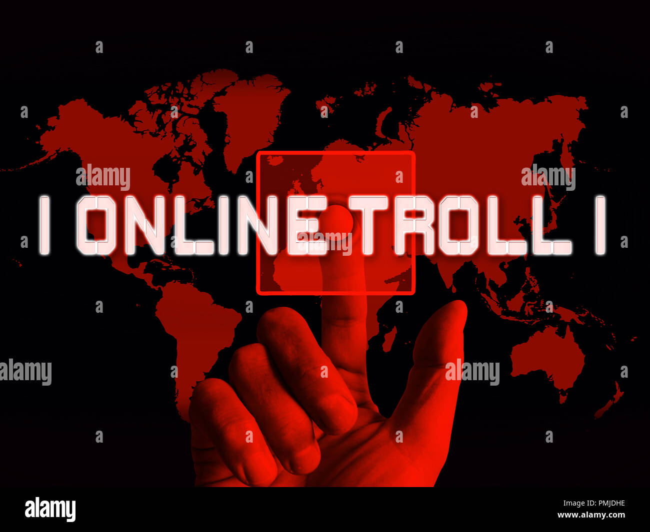 Online Troll Rude Sarcastic Threat 3d Illustration Shows Cyberspace ...
