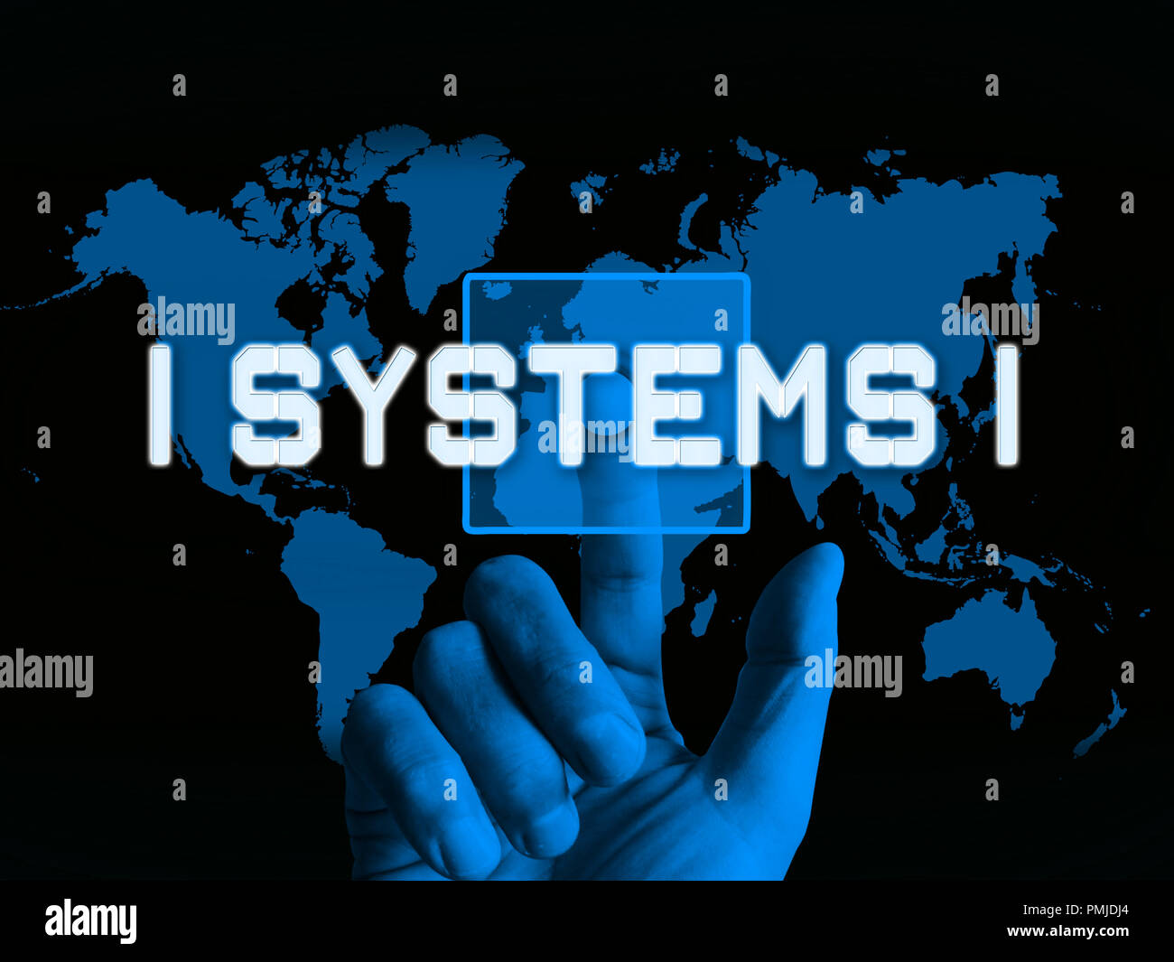 Cyber Physical Systems Bot Interaction 3d Illustration Shows Future ...