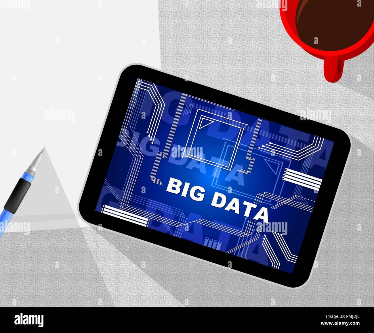 Bigdata Flow Stream Of Big Data 2d Illustration Shows A Fluid ...