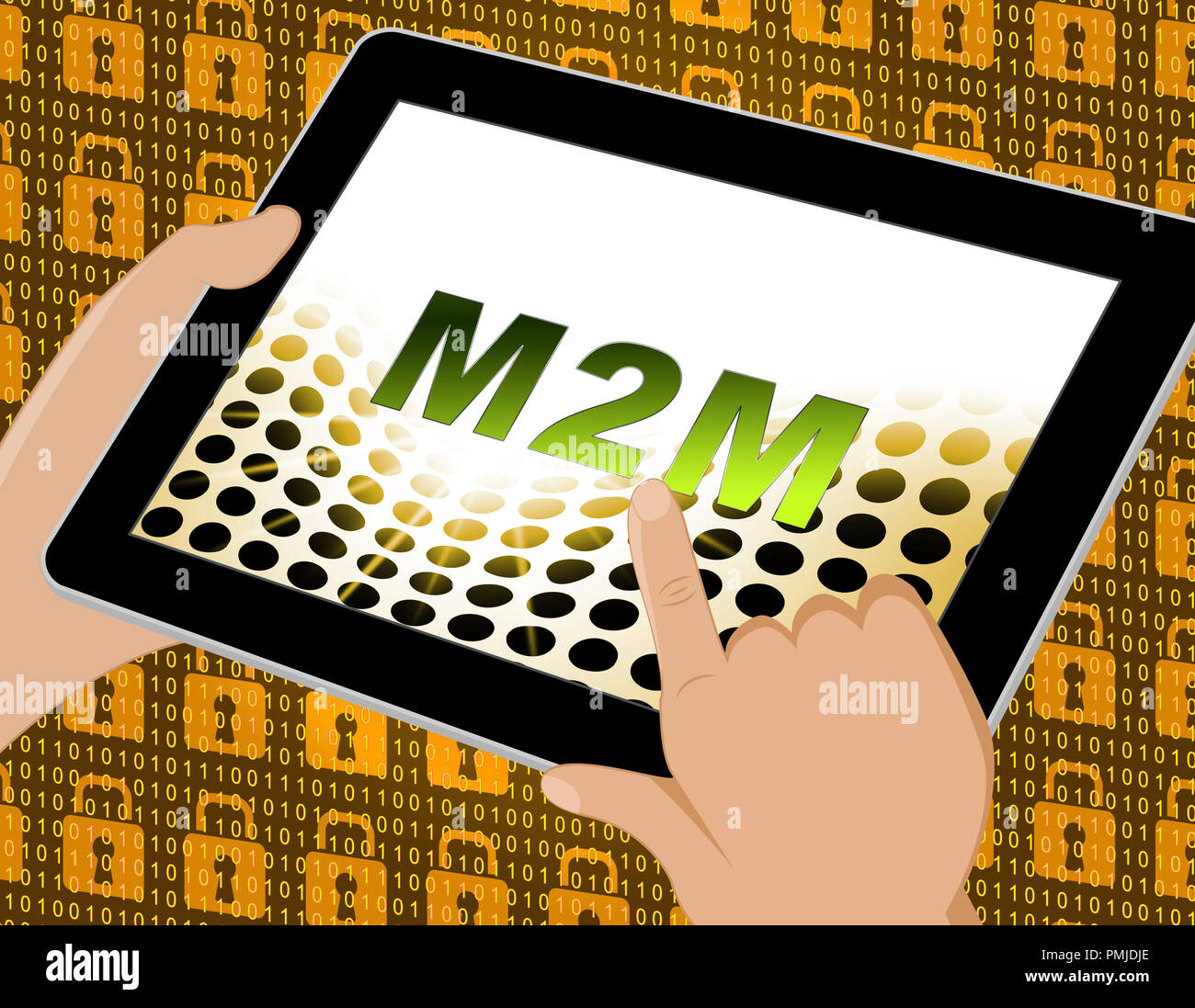 M2M Machine Connectivity And Cooperation 3d Illustration Shows ...