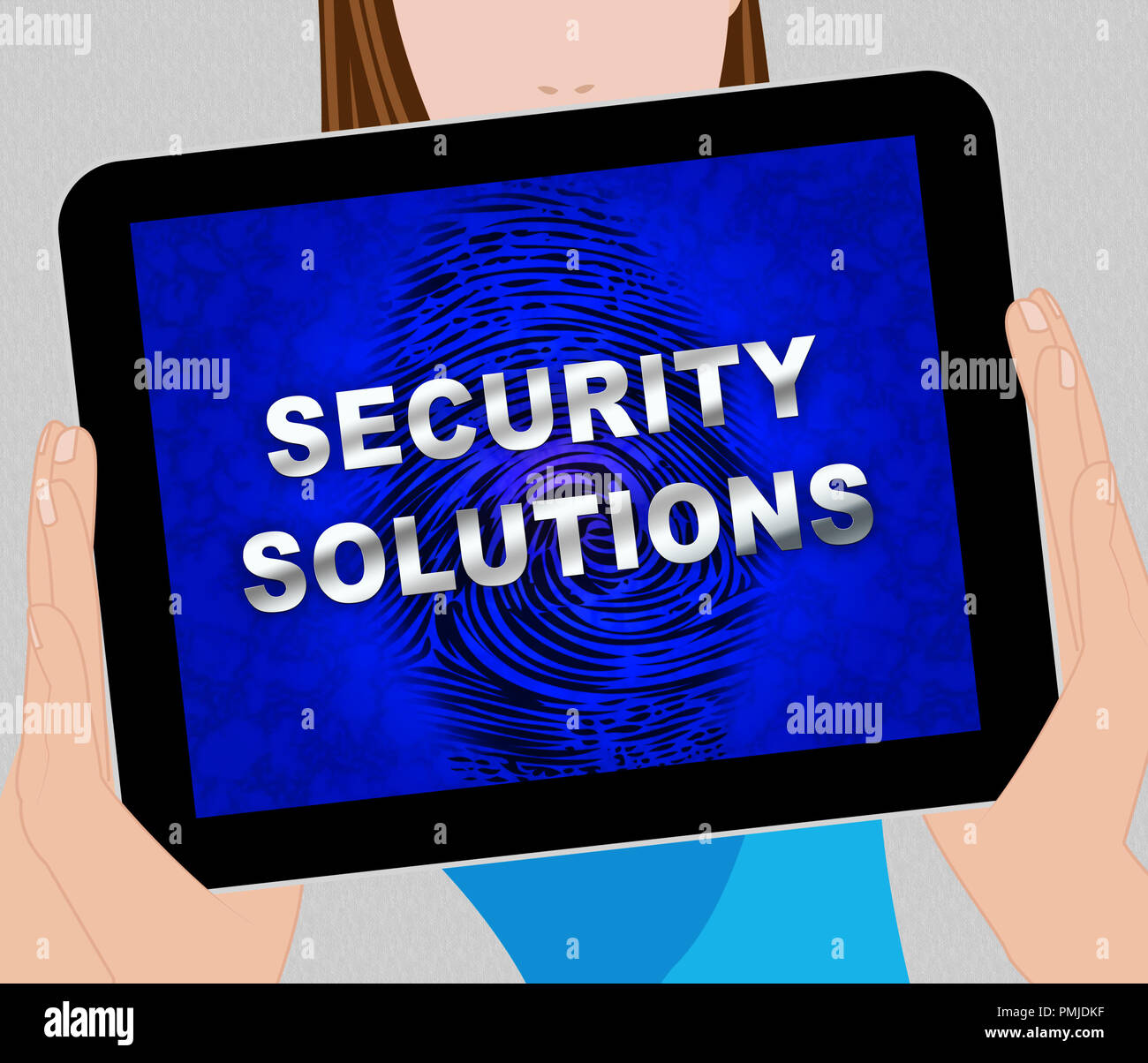 Cyber Security Solutions Threat Solved 2d Illustration Shows Success ...
