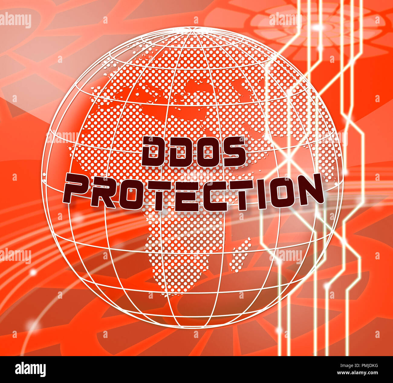Ddos Protection Denial Of Service Security 3d Illustration Shows ...