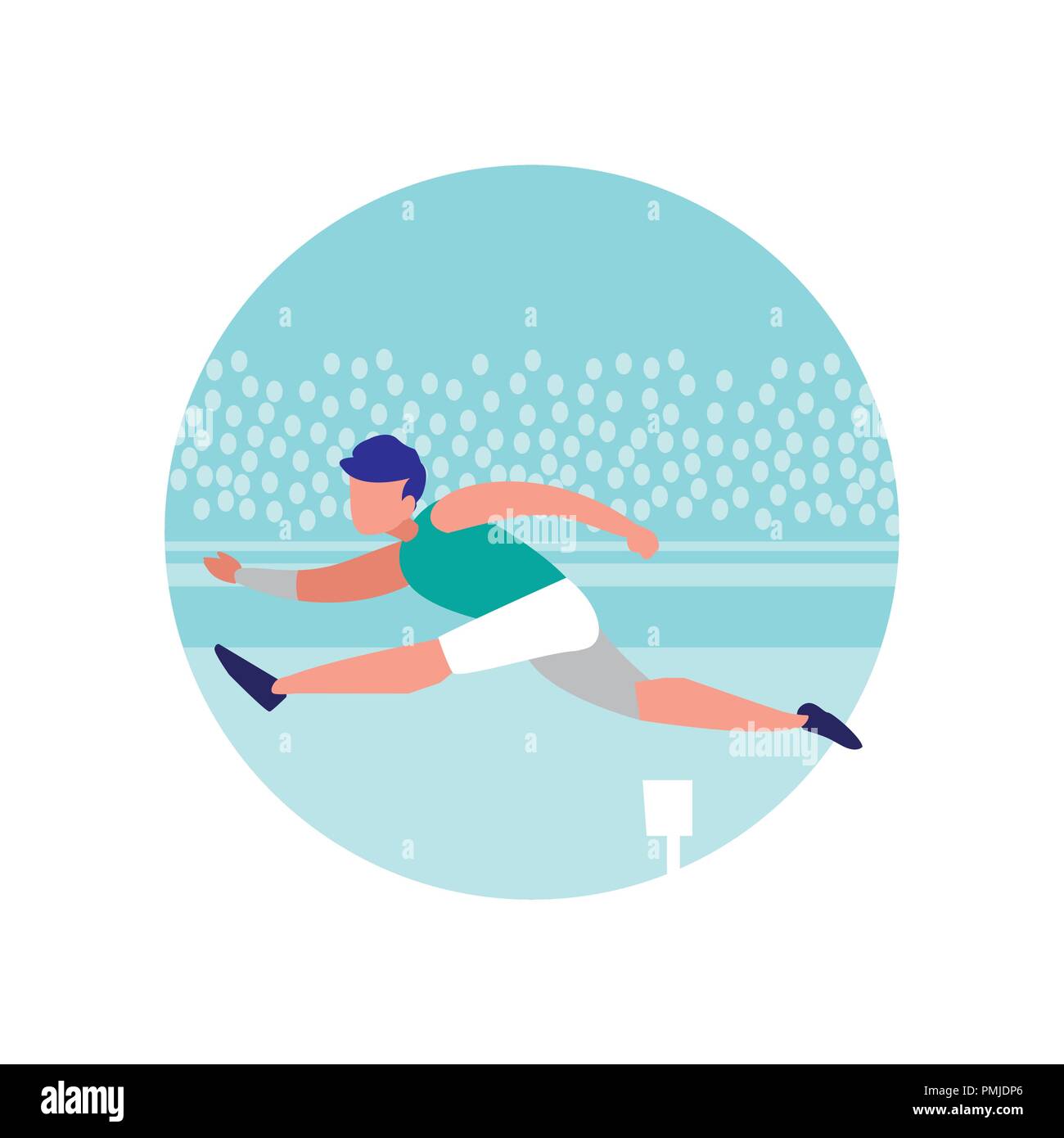 man practicing running avatar character vector illustration design ...