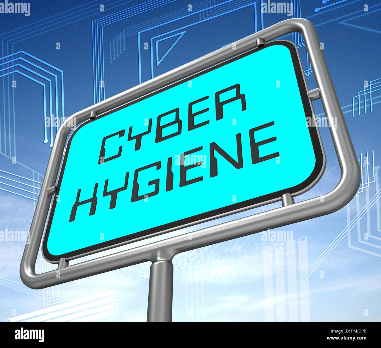 Cyber Hygiene Healthy Data Structure 3d Illustration Shows Internet ...