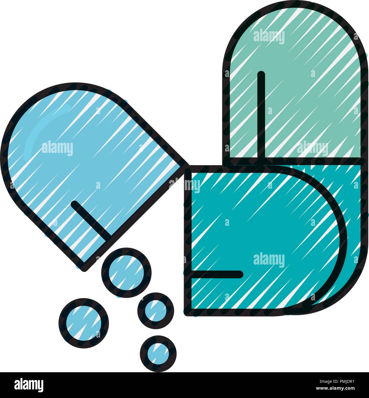 open capsule pill pouring balls medicine Stock Vector Image & Art - Alamy