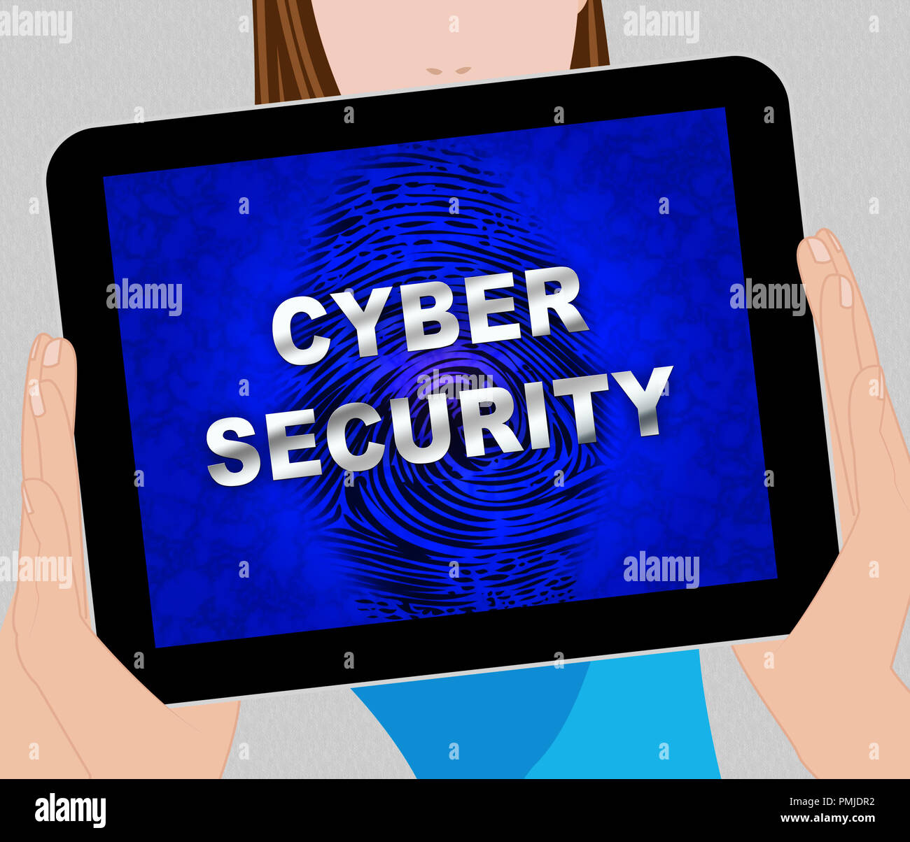Cybersecurity Technology Hightech Security Guard 2d Illustration Shows ...