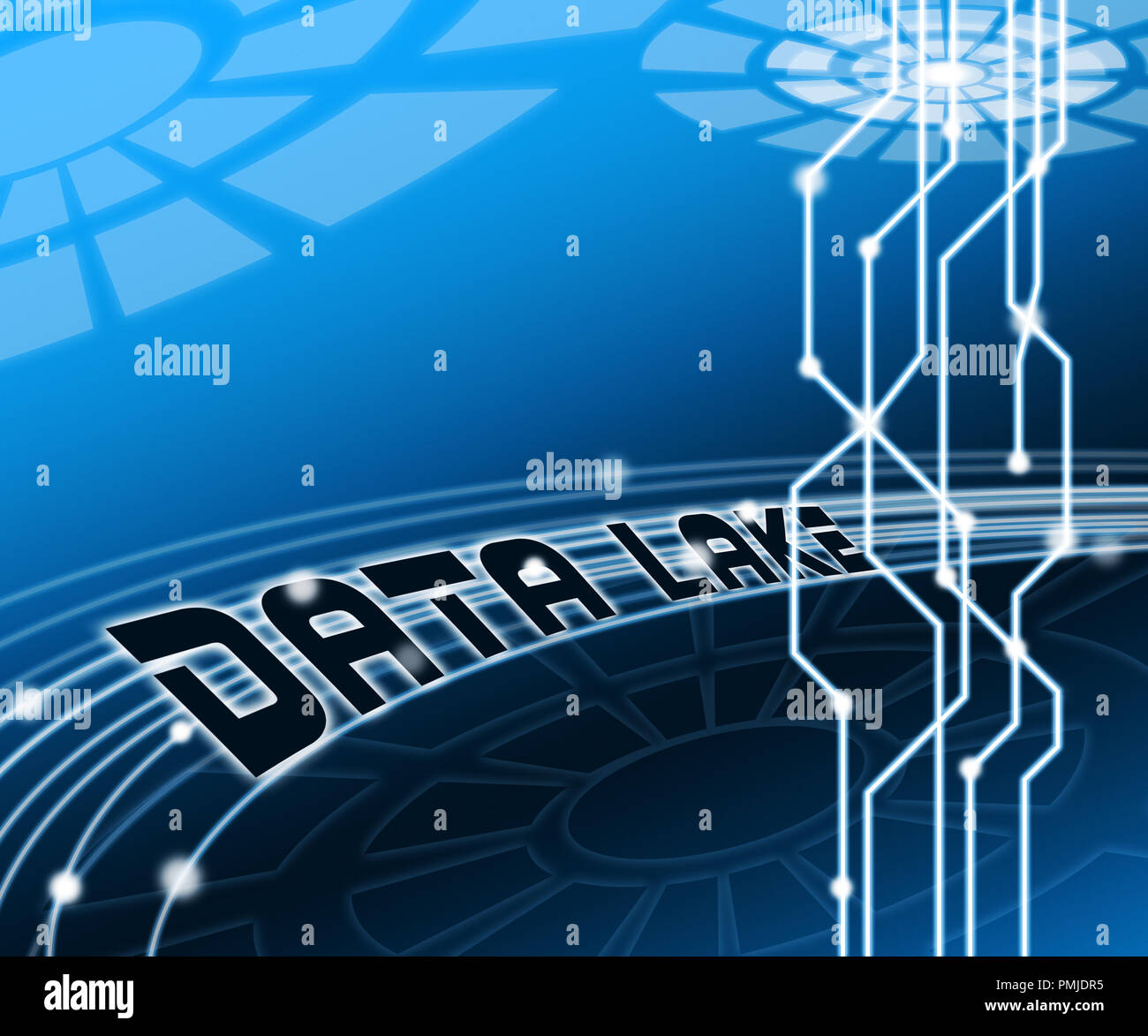 Data Lake Digital Datacenter Cloud 3d Illustration Shows Mainframe ...