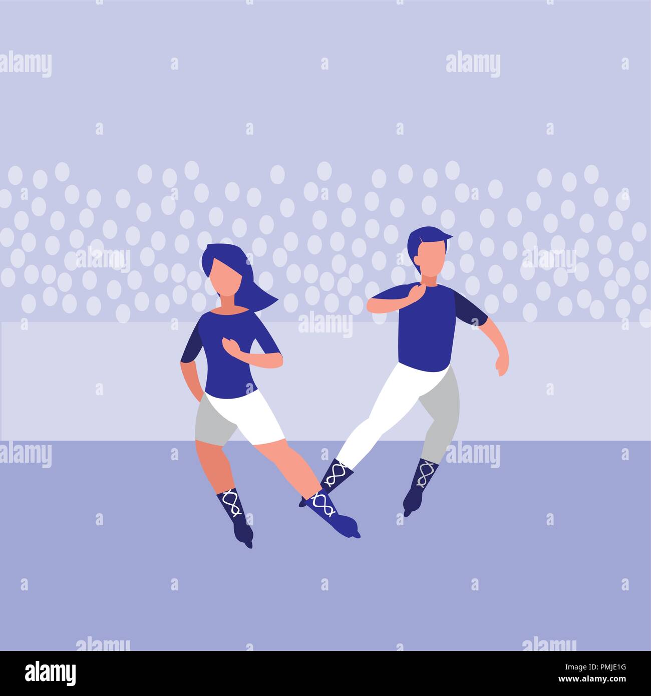 couple skating avatar character vector illustration design Stock Vector ...