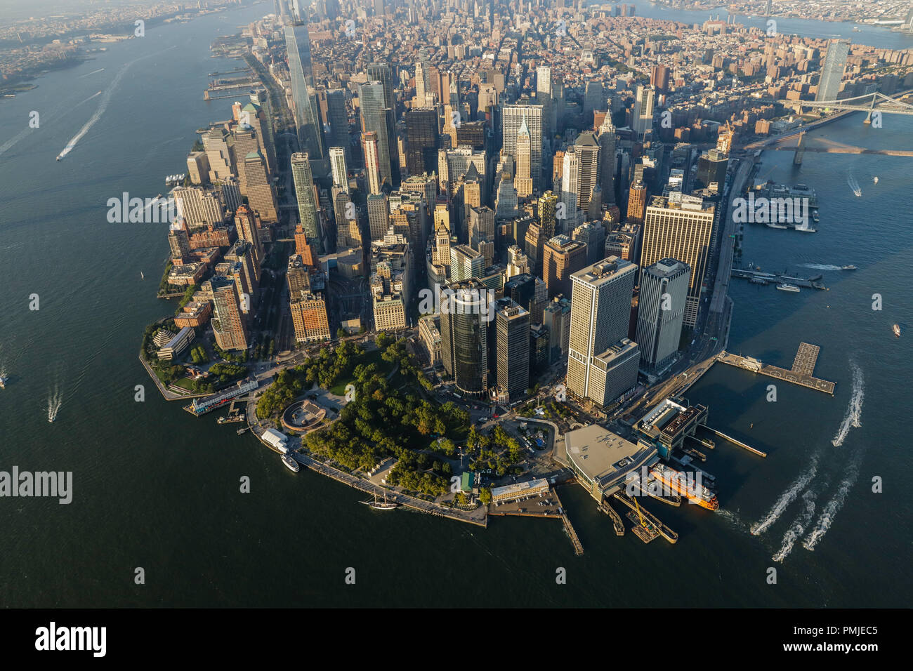 Aerial view of manhattan island hi-res stock photography and images - Alamy