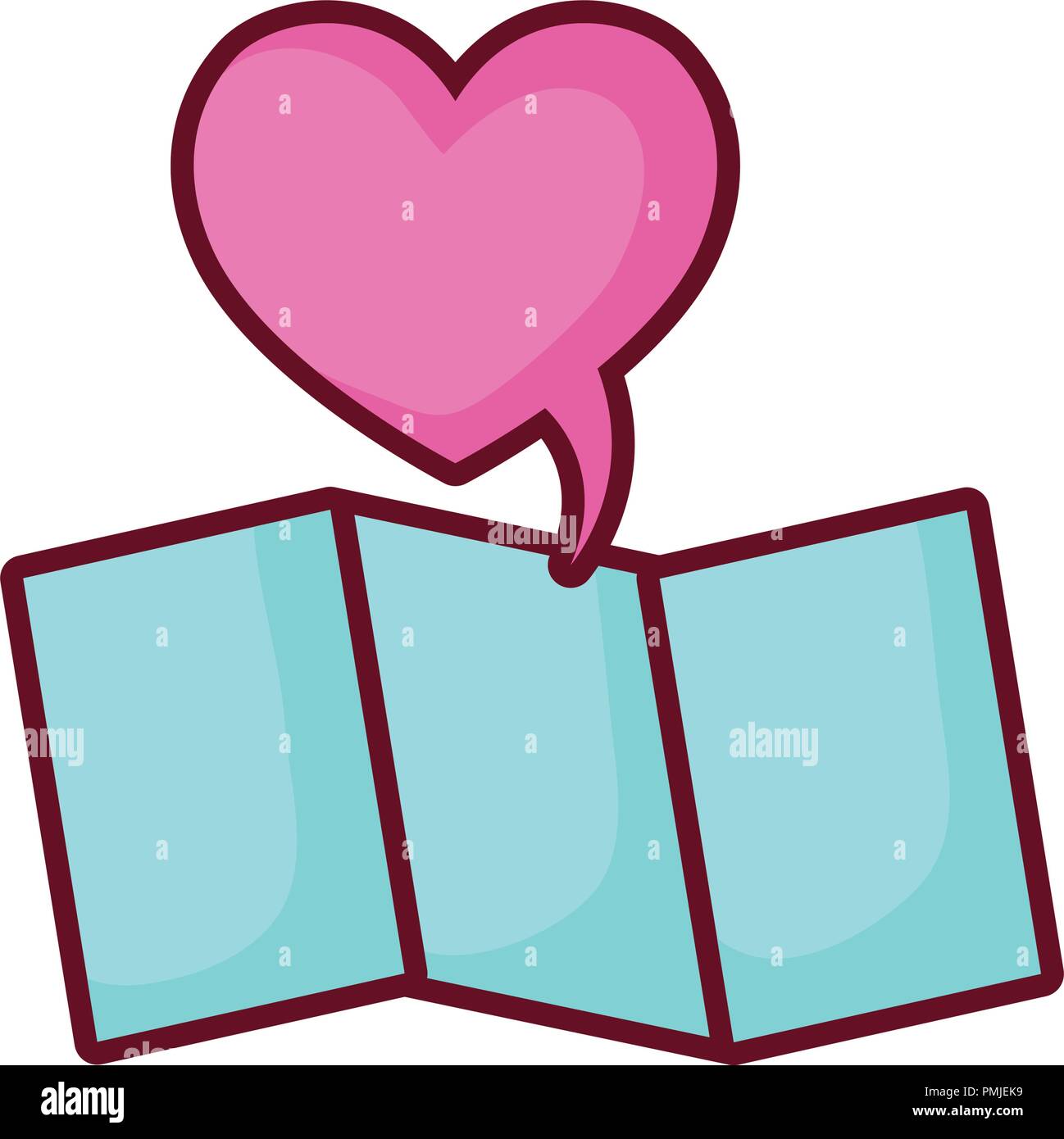 map with heart icon over white background, vector illustration Stock ...