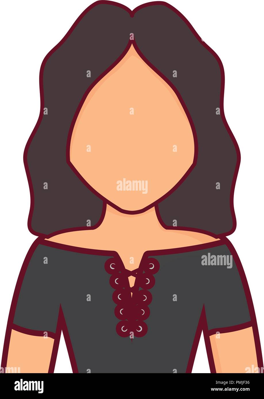 avatar woman wearing casual clothes over white background, vector ...
