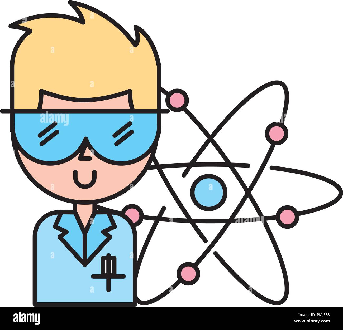 scientific professor character molecule atom Stock Vector Image & Art ...