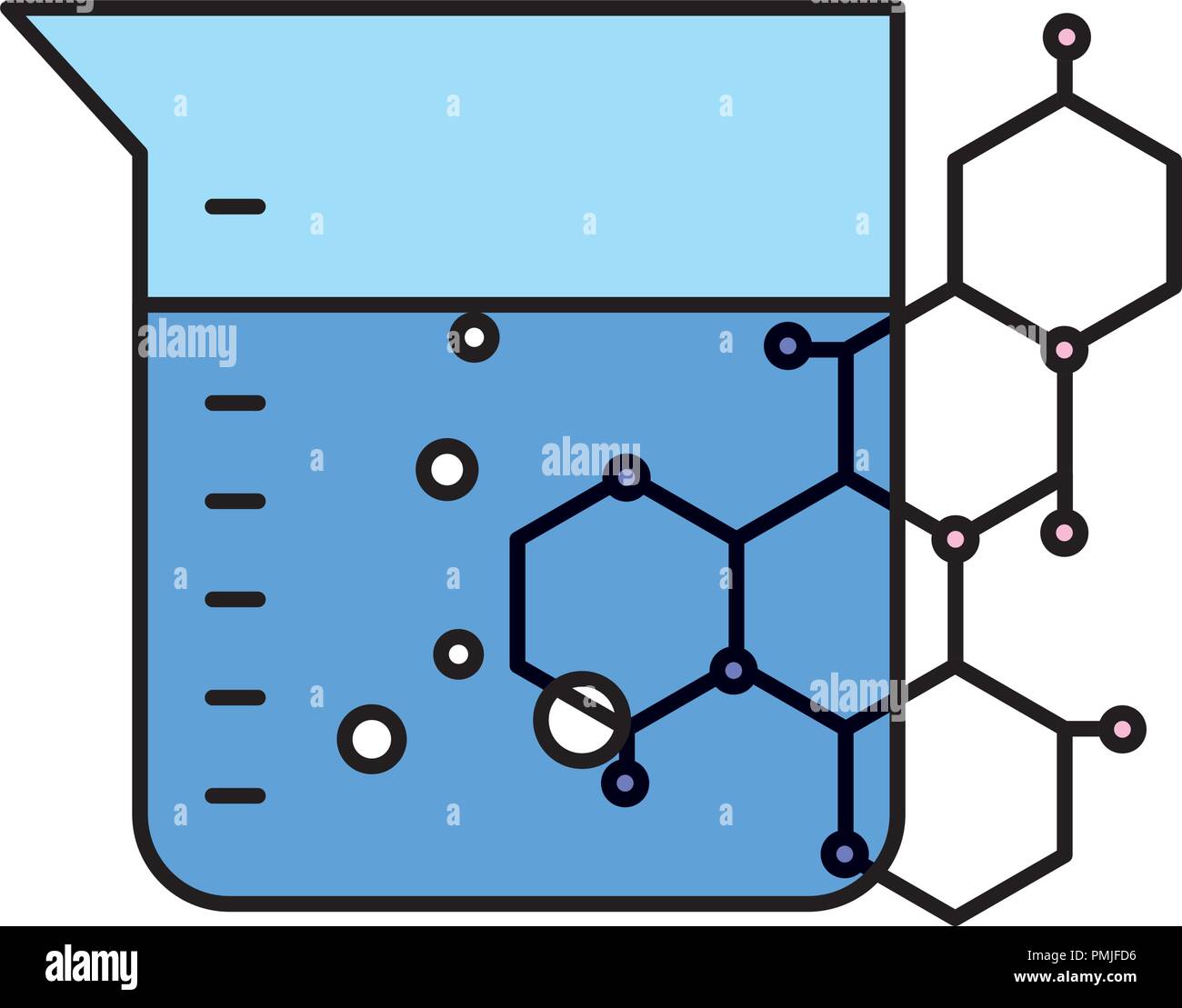 chemical flask and molecule science Stock Vector Image & Art - Alamy