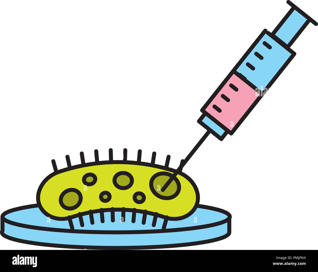 laboratory syringe inject bacteria discovery Stock Vector Image & Art ...